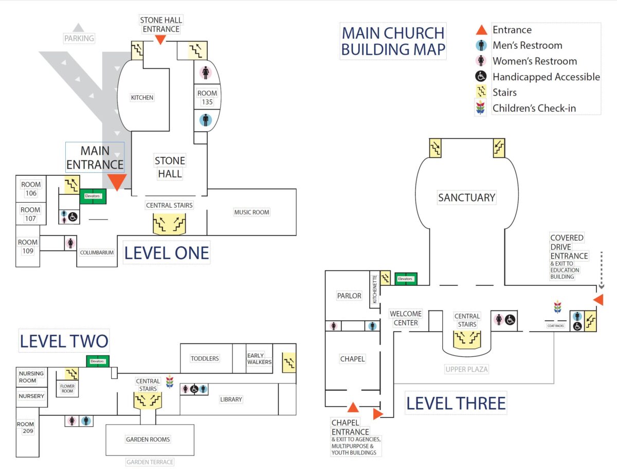 Main Church Building Map - National Presbyterian Church